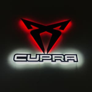 Cupra Led Lighted Metal Sign, SUV Car Logo, Metal Wall Decor, Garage ...