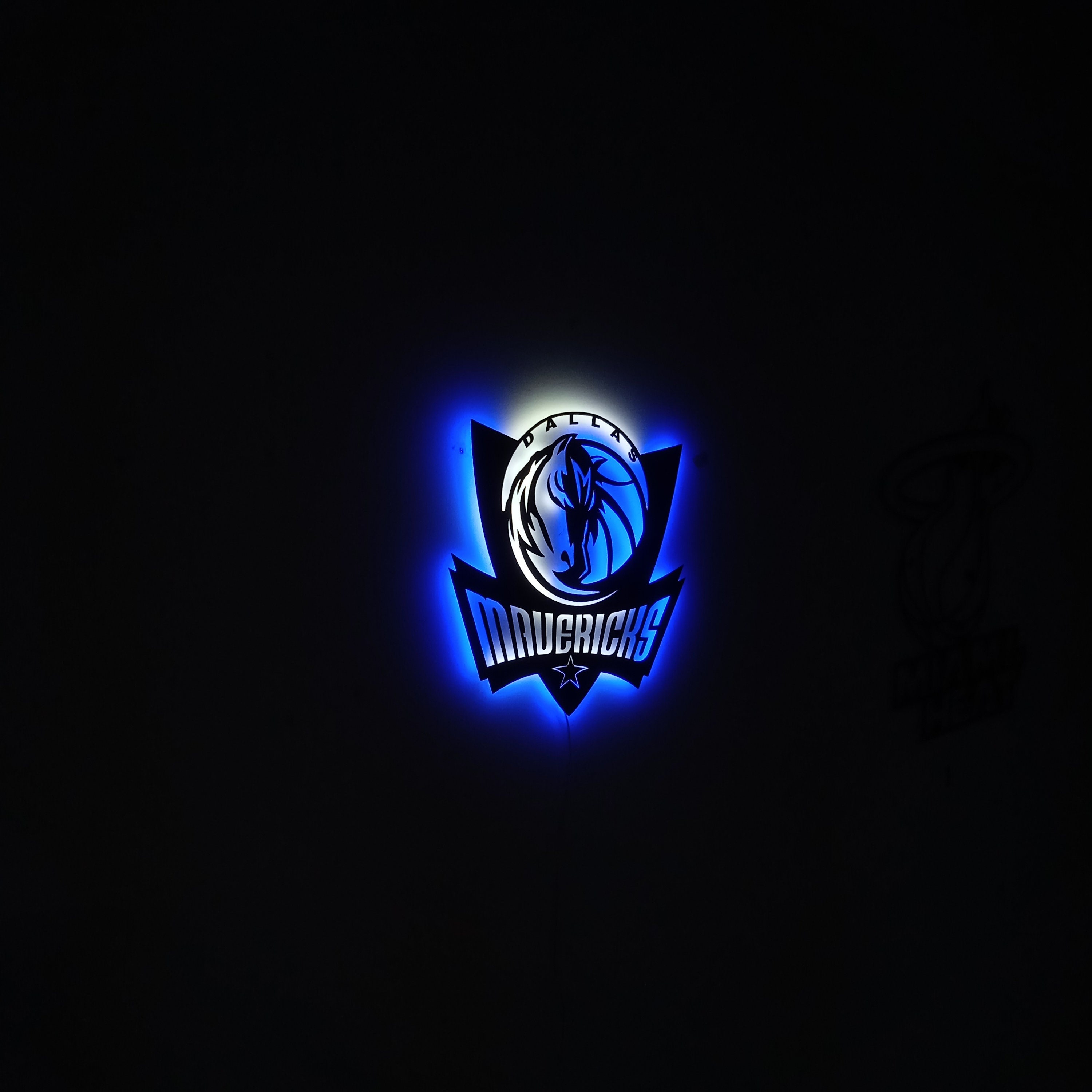 Mavericks Led Lighted Logo, Dallas Mavericks Led Wall Art, Wall Decor ...