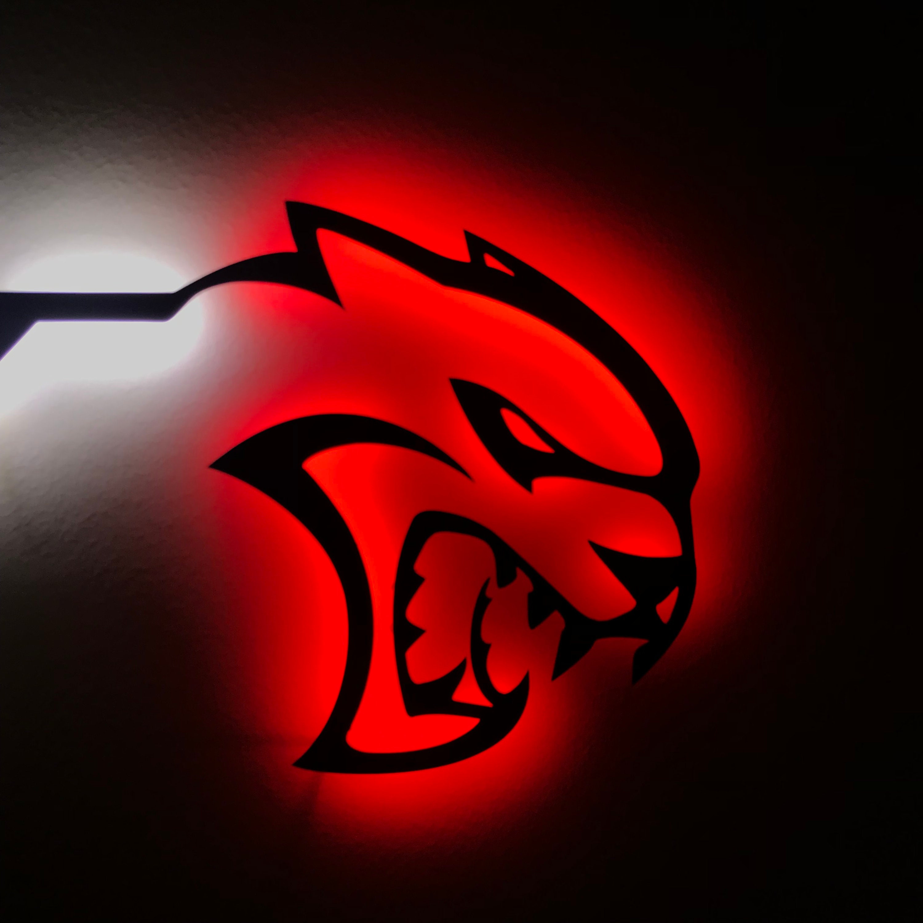 SRT Hellcat, Dodge Challenger Led Lighted Metal Sign, Car Logo, Metal ...