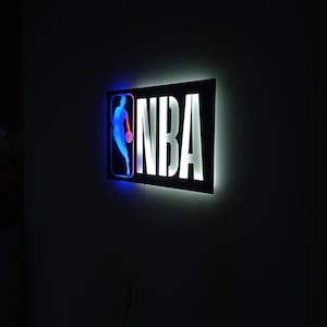 NBA Metal Led Sign, NBA Led Lighted Logo, NBA Led Wall Sign, Sheet ...