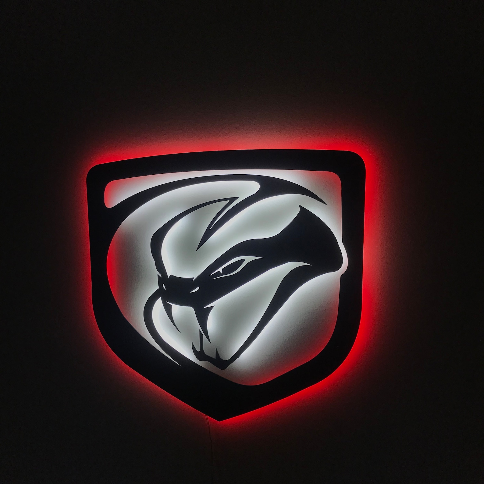 Viper Led Lighted Metal Sign, Sports Car Logo, Metal Wall Decor, Dodge ...