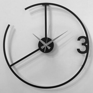 Black Wall Clock, Unique Wall Clock, Modern Wall Clock, Minimalist Wall ...
