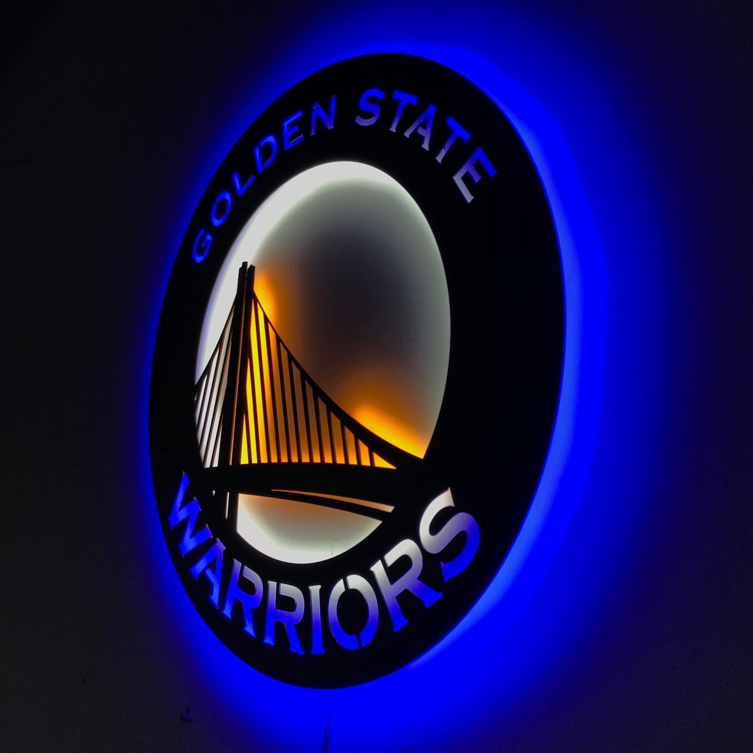 Golden State Metal Led Sign, Warriors Wall Decor, Basketball Lover Wall ...