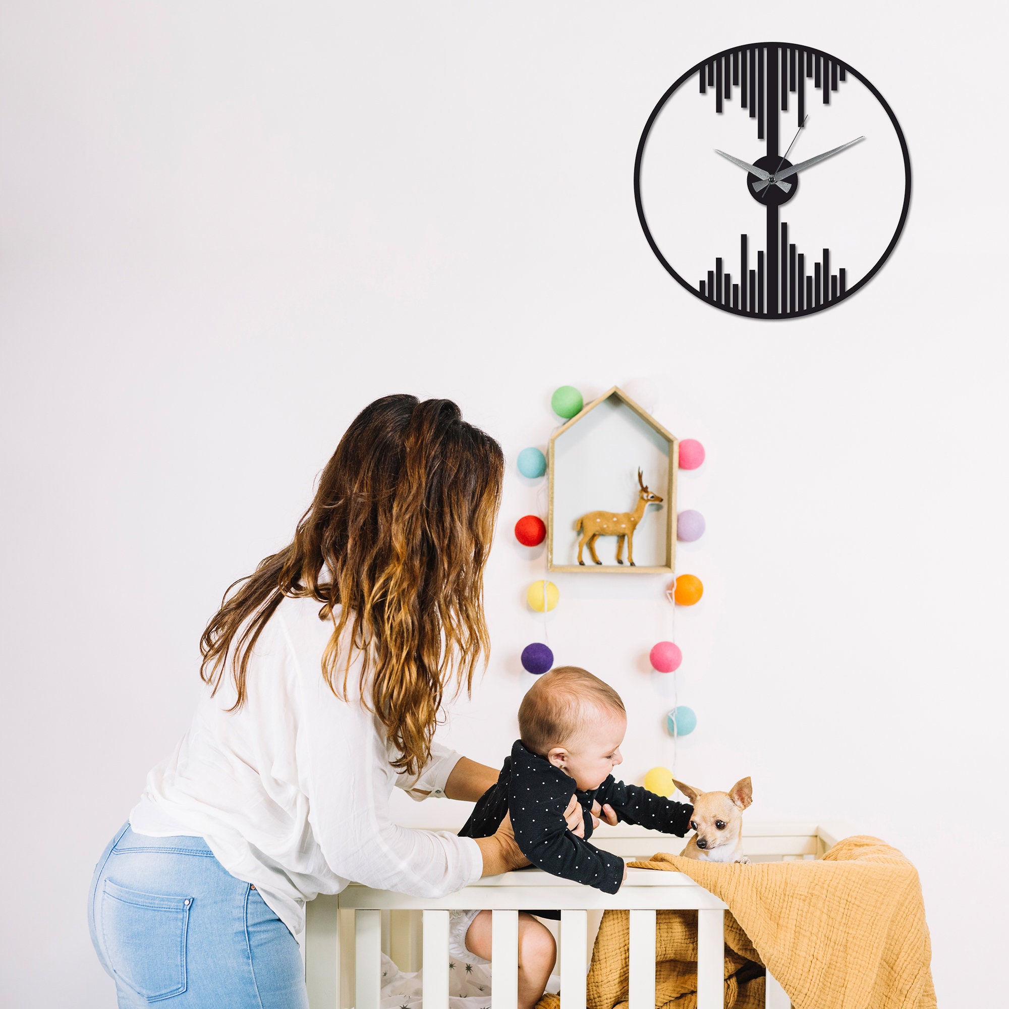 Audio Effect Clock, Unique Wall Clock, Modern Wall Clock, Minimalist ...