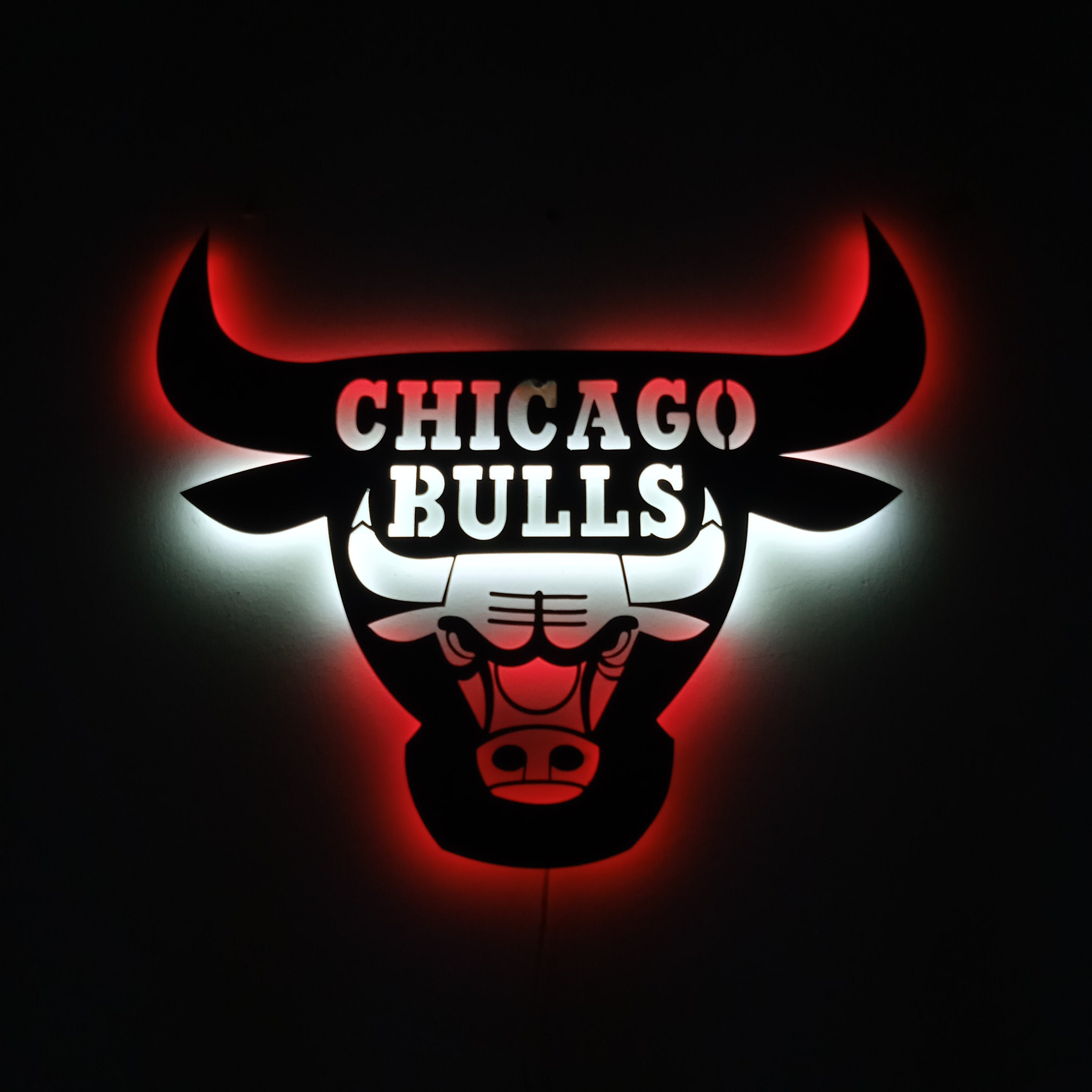 Chicago Bulls Metal Led Sign, Chicago Bulls Led Wall Decor, Bulls Team ...