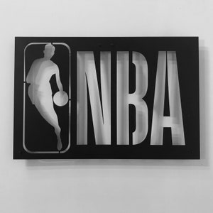 NBA Metal Led Sign, NBA Led Lighted Logo, NBA Led Wall Sign, Sheet ...
