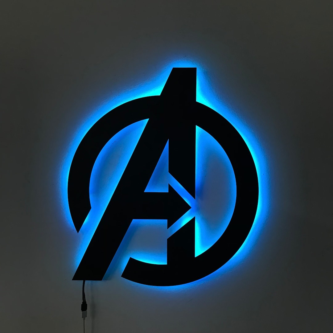 Avengers RGB Led Sign, RGB Color Changing, Super Heroes Led Sign ...