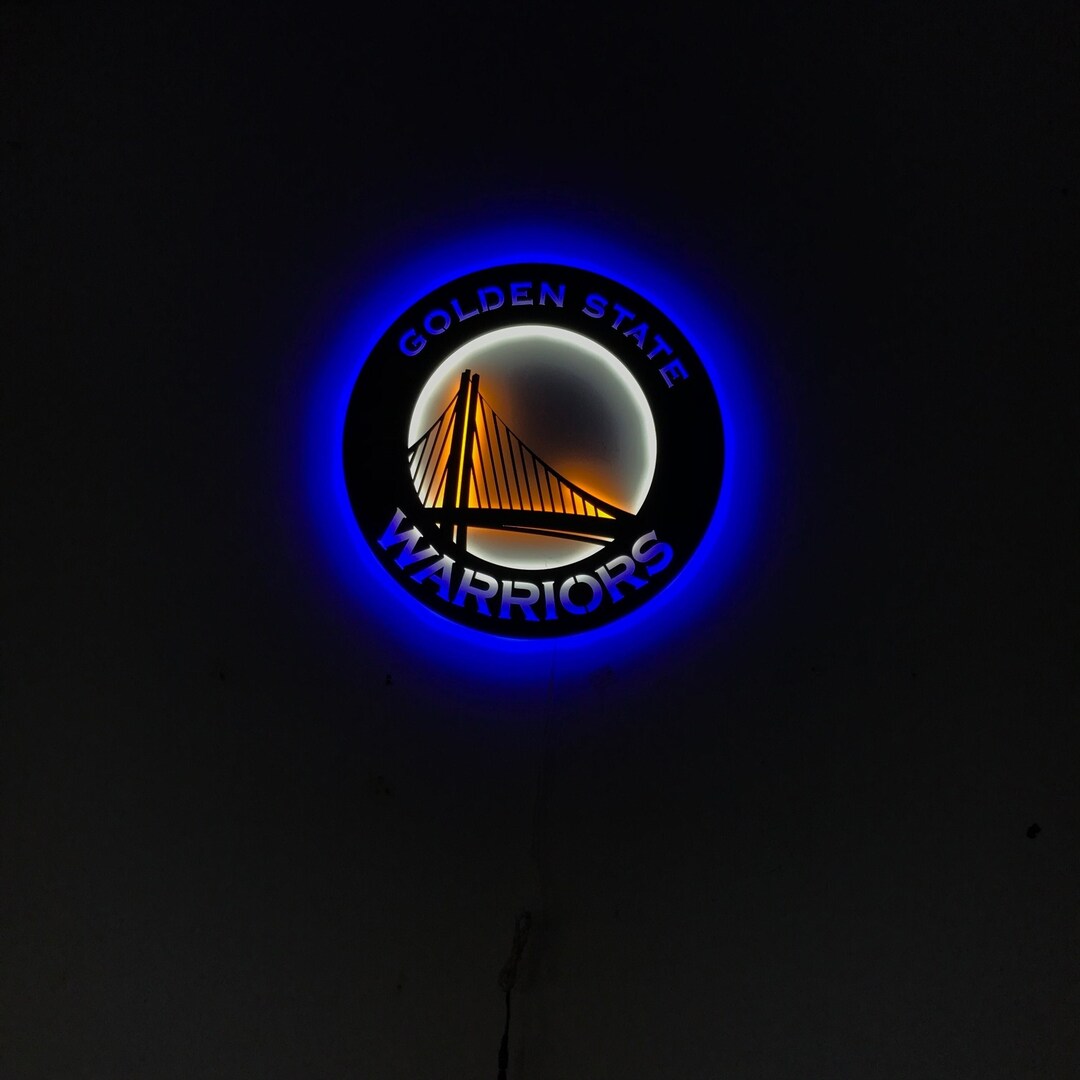 Golden State Metal Led Sign, Warriors Wall Decor, Basketball Lover Wall ...