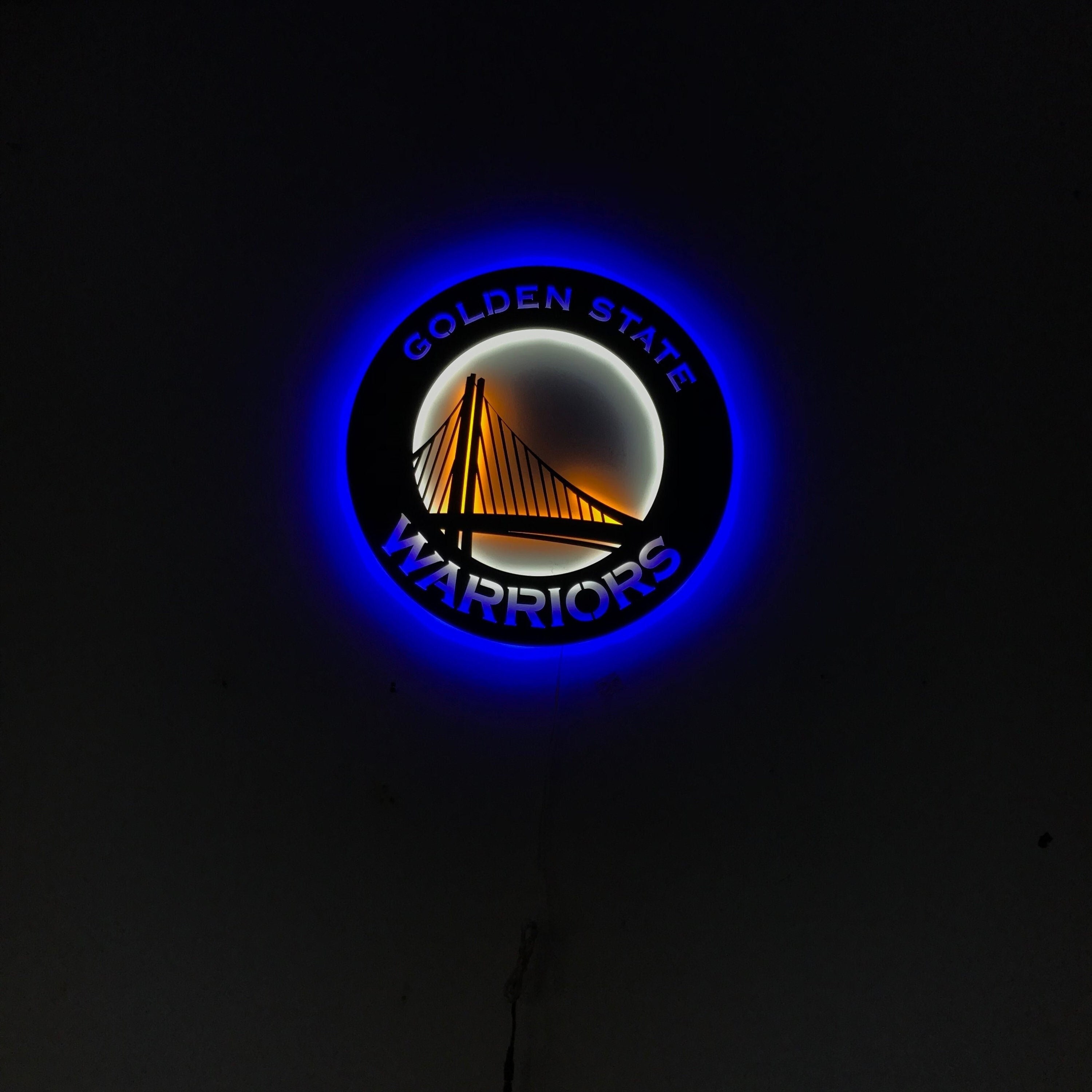 Golden State Metal Led Sign, Warriors Wall Decor, Basketball Lover Wall ...