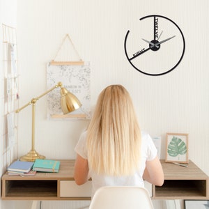 Written Numbers Clock, Unique Wall Clock, Metal Clock, Modern Wall ...