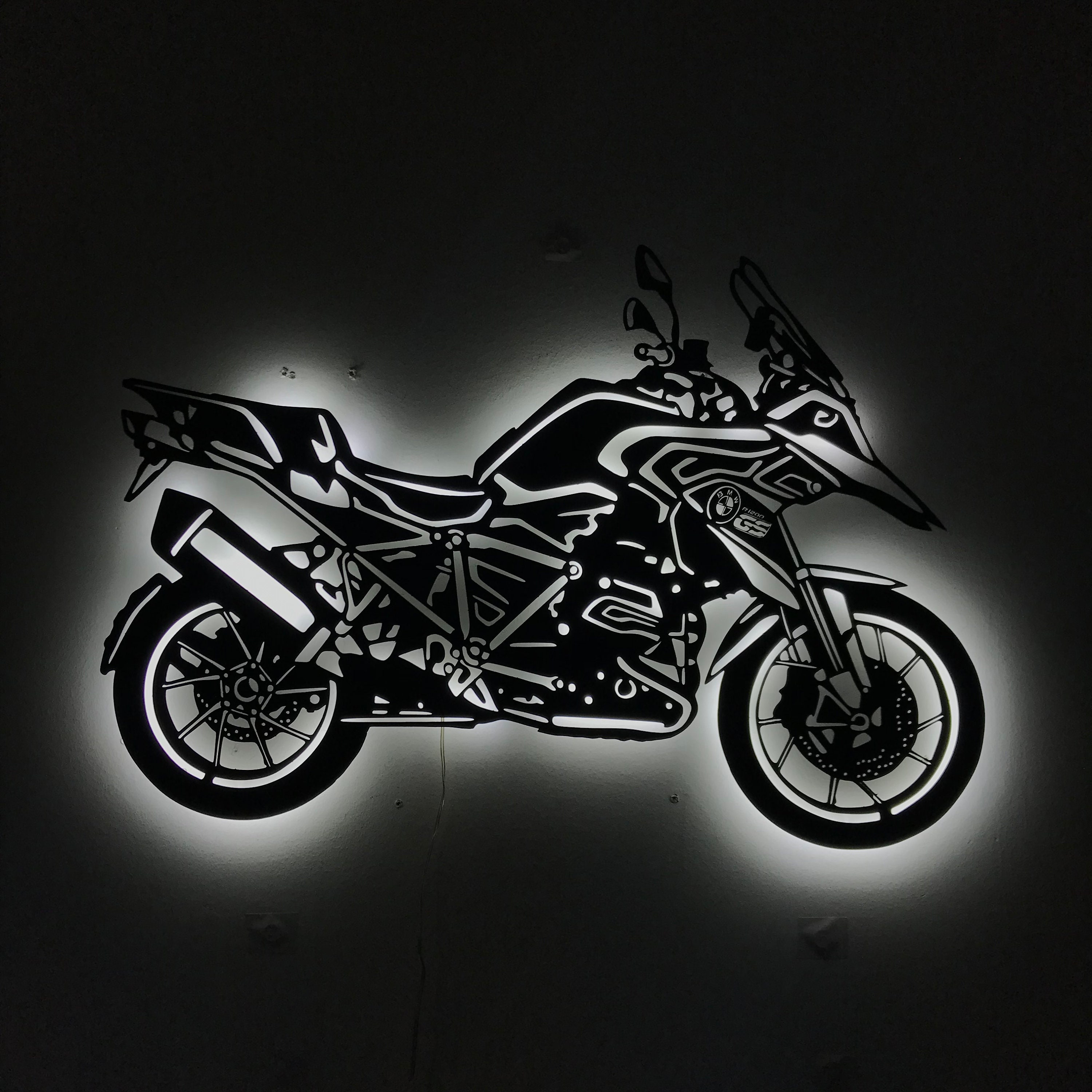 BMW R1200 LED Wall Art, BMW Motorcycle, Motorcycle Led Sign, Metal ...