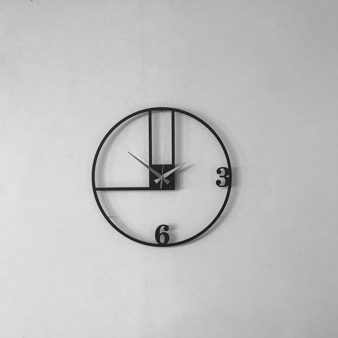 Minimalist Wall Clock, Unique Metal Clock, Decorative Wall Decor, Clock ...