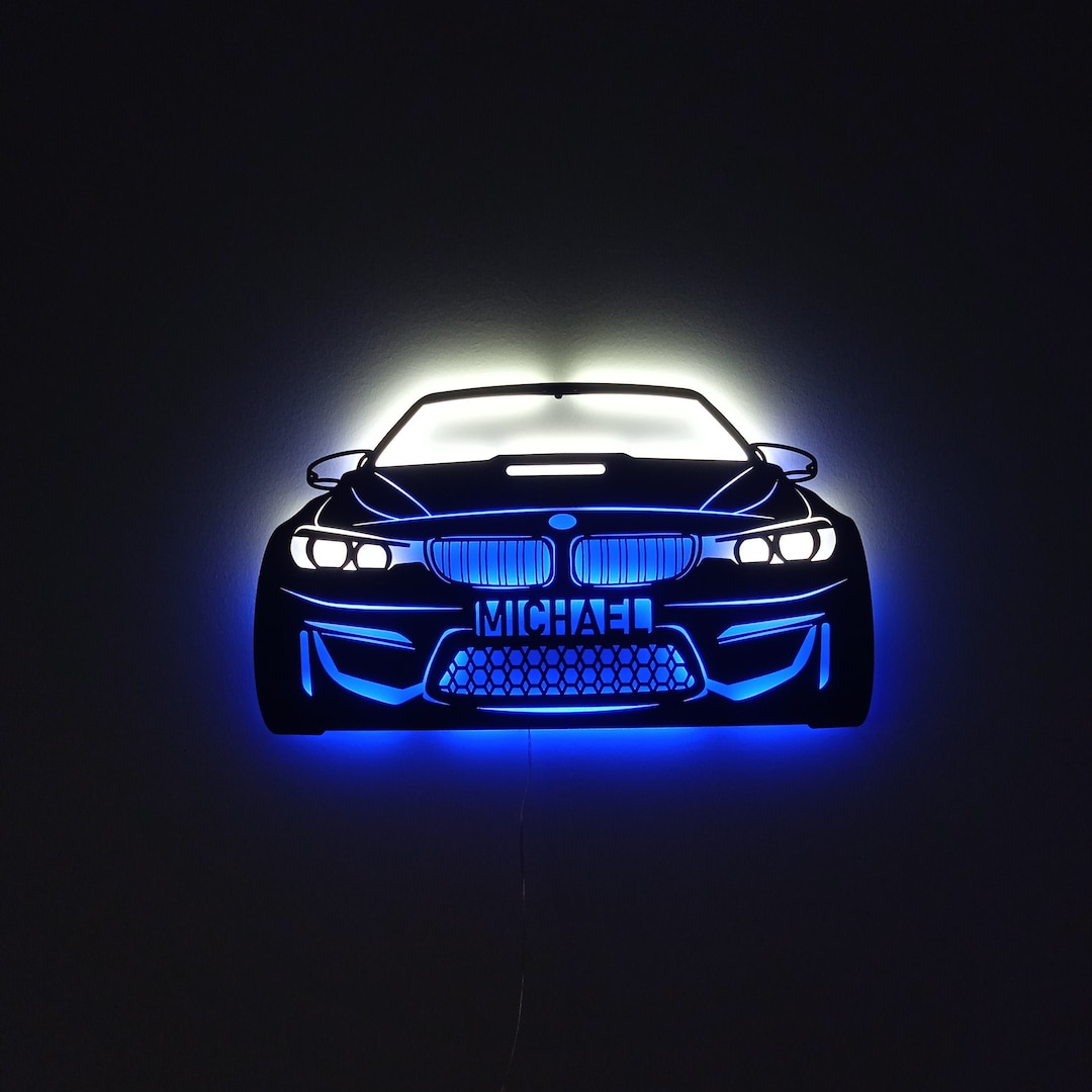 Custom BMW M4 LED Wall Art, BMW M Series Car, Personalized Car ...
