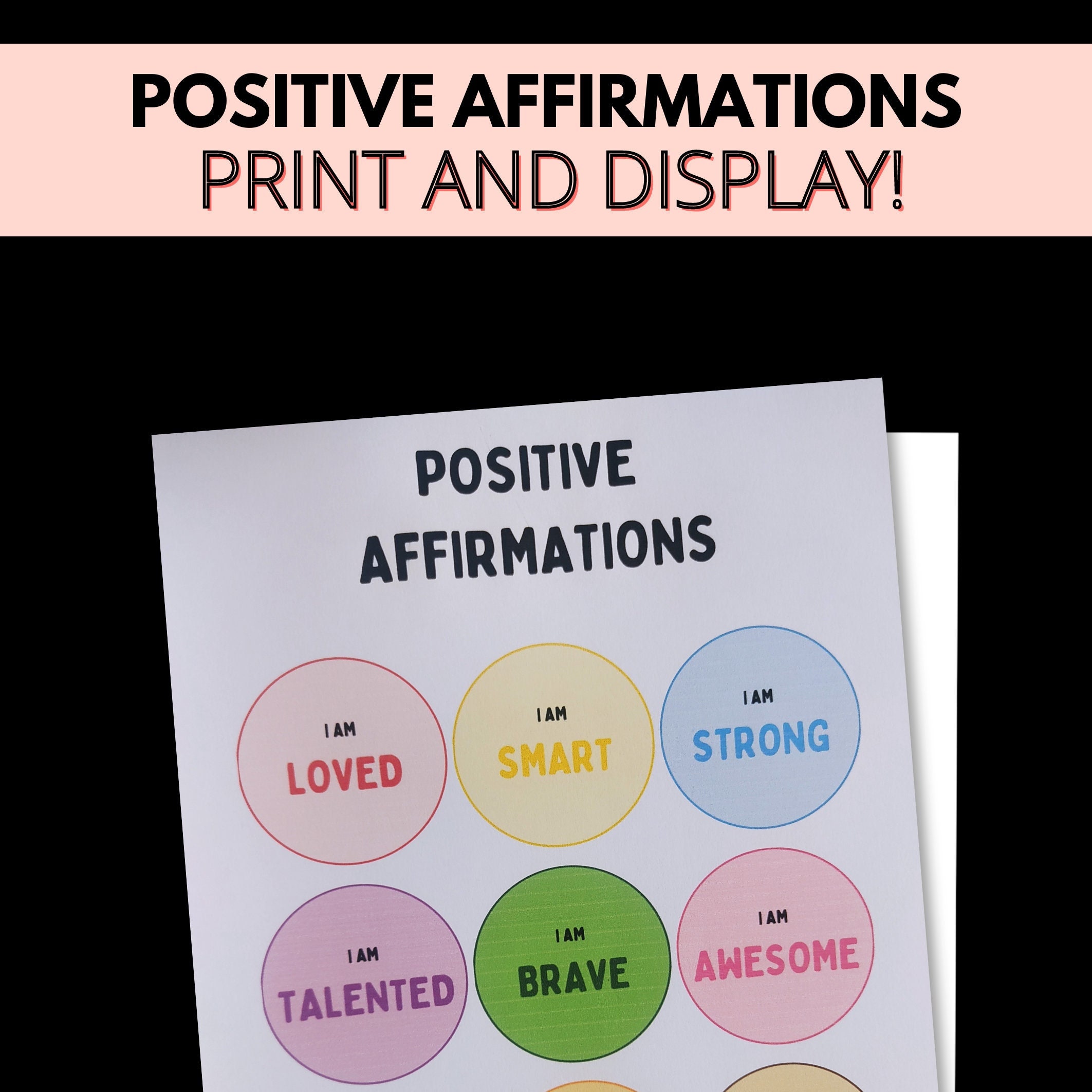 Positive Affirmations Printable Poster for Kids, - Etsy