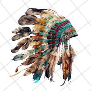 Native American Headdress PNG, Feather Headpiece,headdress Indian PNG ...