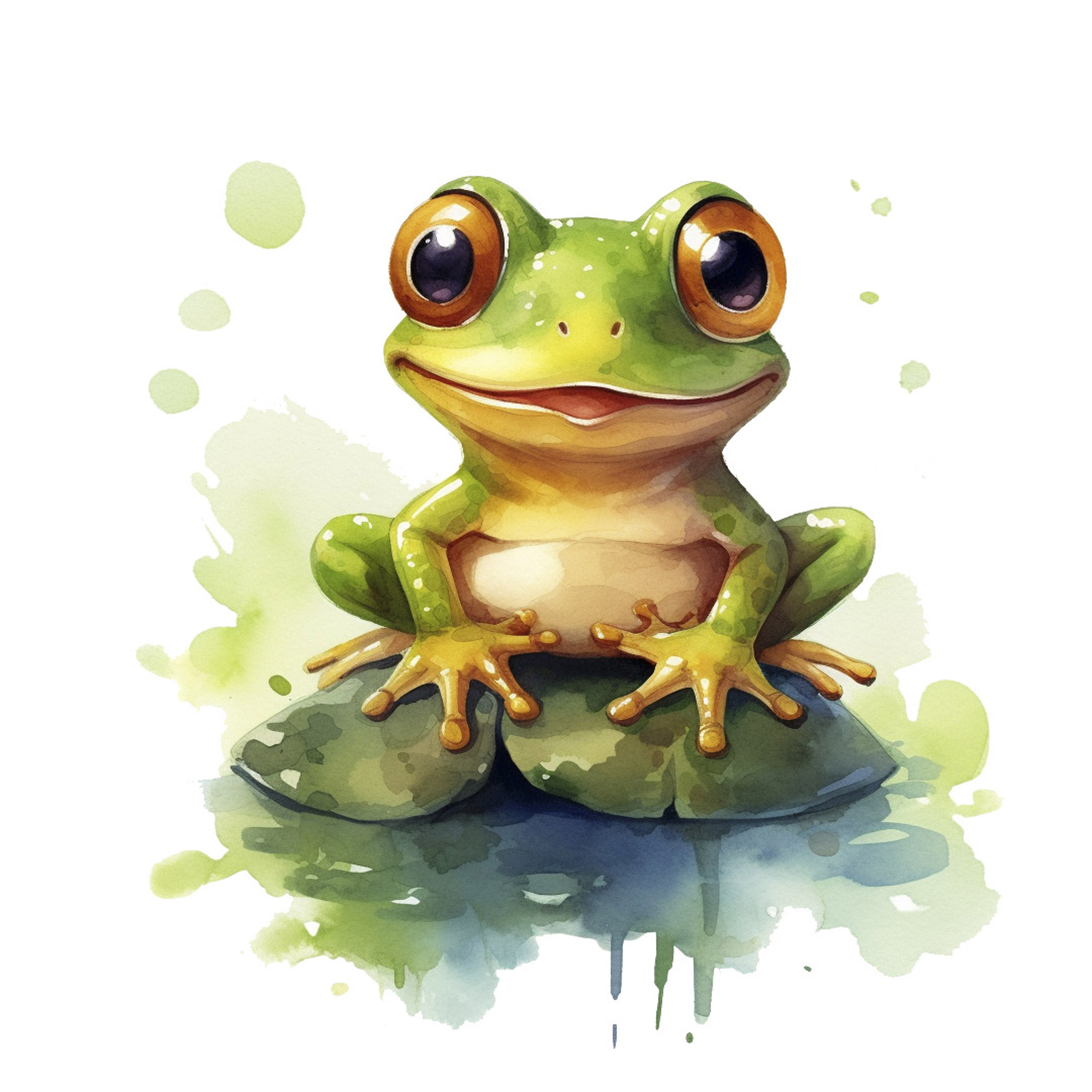 7 Frog Jpgfrog Clipart Cute Frog Clipart Cute Frog - Etsy
