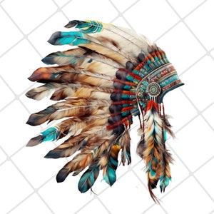 Native American Headdress PNG, Feather Headpiece,headdress Indian PNG ...