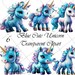 6 Baby Blue Unicorn Watercolor Clipart Png Unicorn Сlip Art - Etsy