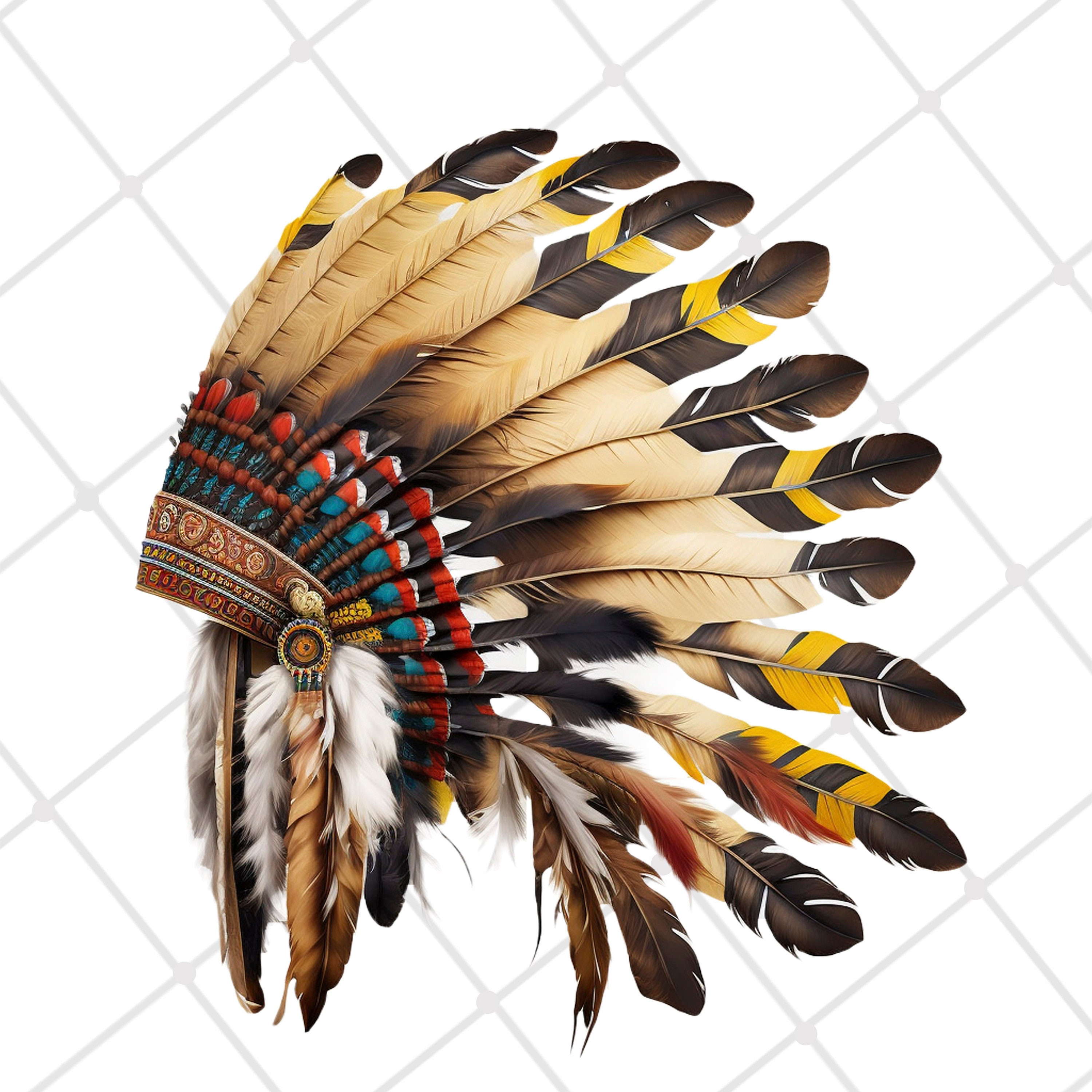 Native American Headdress PNG, Feather Headpiece,headdress Indian PNG ...