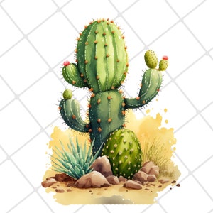5 Watercolor Cactus Digital Illustration Bundle, Printable Cactus Art ...