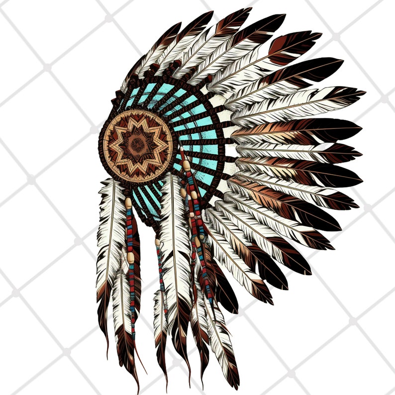 Native American Headdress PNG, Feather Headpiece,headdress Indian PNG ...