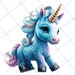 6 Baby Blue Unicorn Watercolor Clipart Png, Unicorn Сlip Art, Cute ...