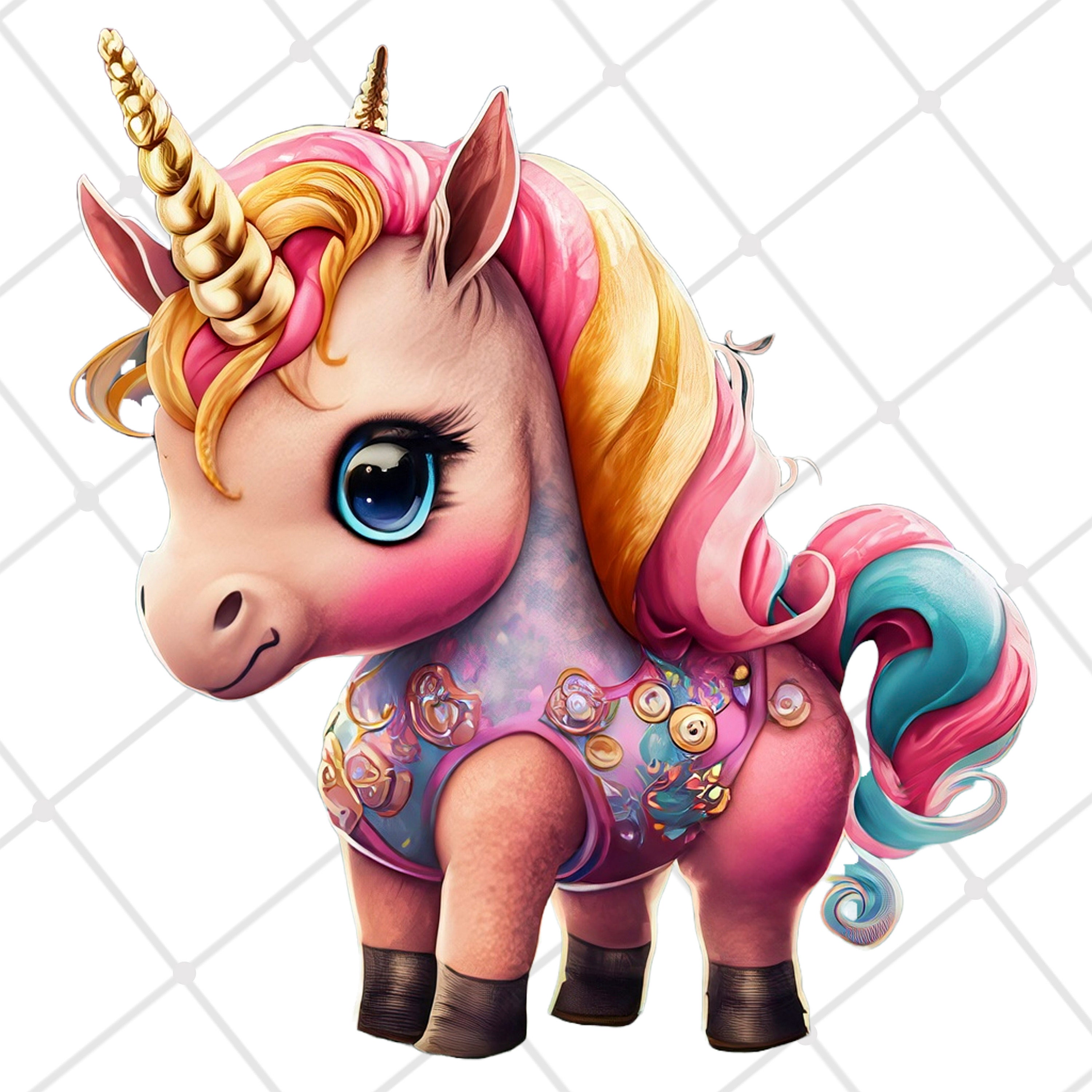 4 Baby Red Unicorn Watercolor Clipart Png, Unicorn Сlip Art, Cute ...
