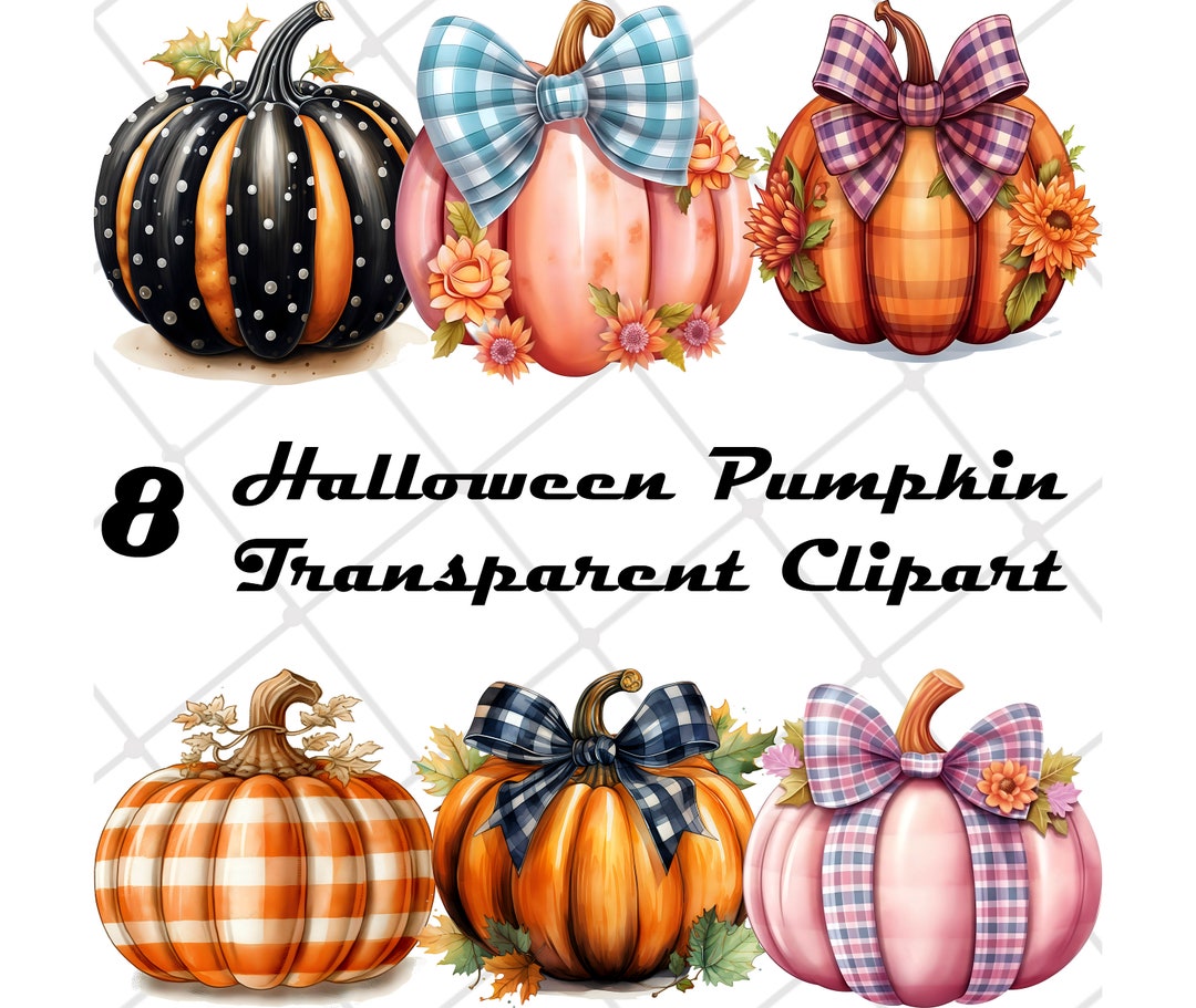 8 Halloween Clipart PNG, Pumpkin Clipart PNG, Pumpkin PNG, Commercial ...