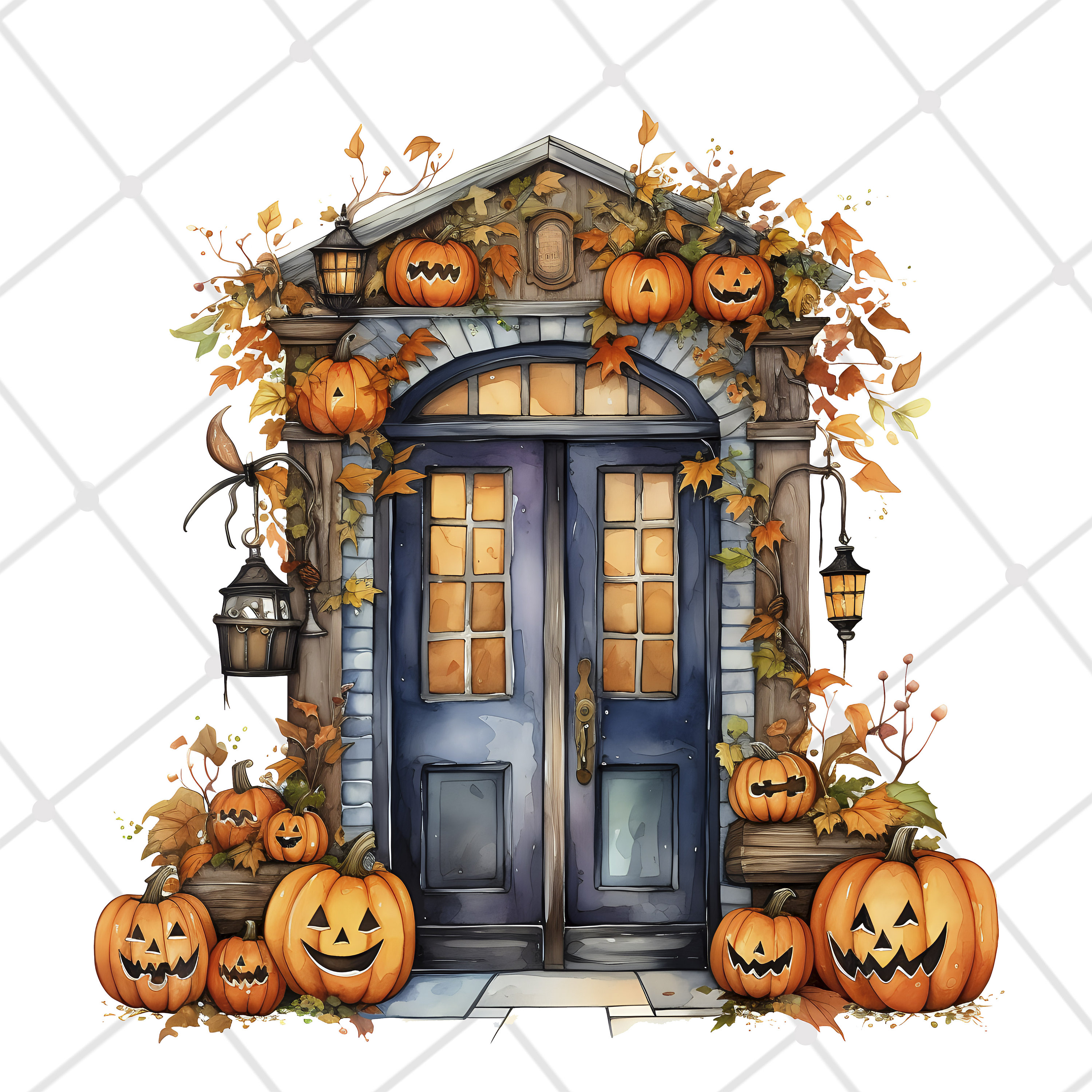 10 Halloween Clipart PNG Door Pumpkin Clipart PNG Pumpkin - Etsy