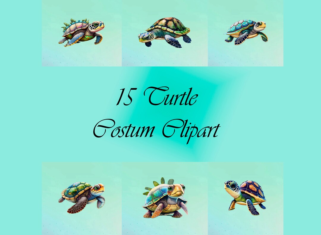 15 Sea Turtle Clipart, JPG, Commercial Use, Digital Download, Paper ...