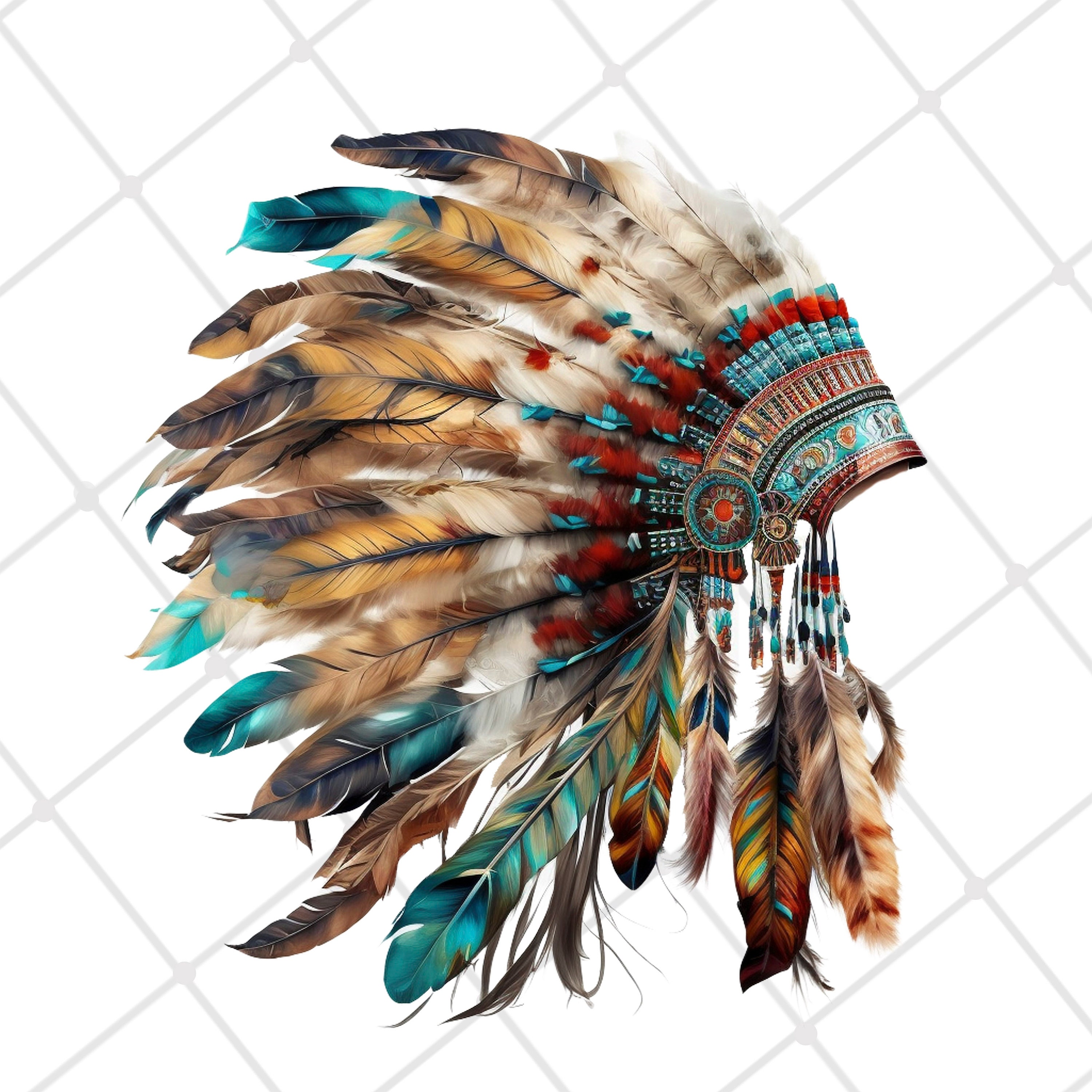 Native American Headdress PNG, Feather Headpiece,headdress Indian PNG ...