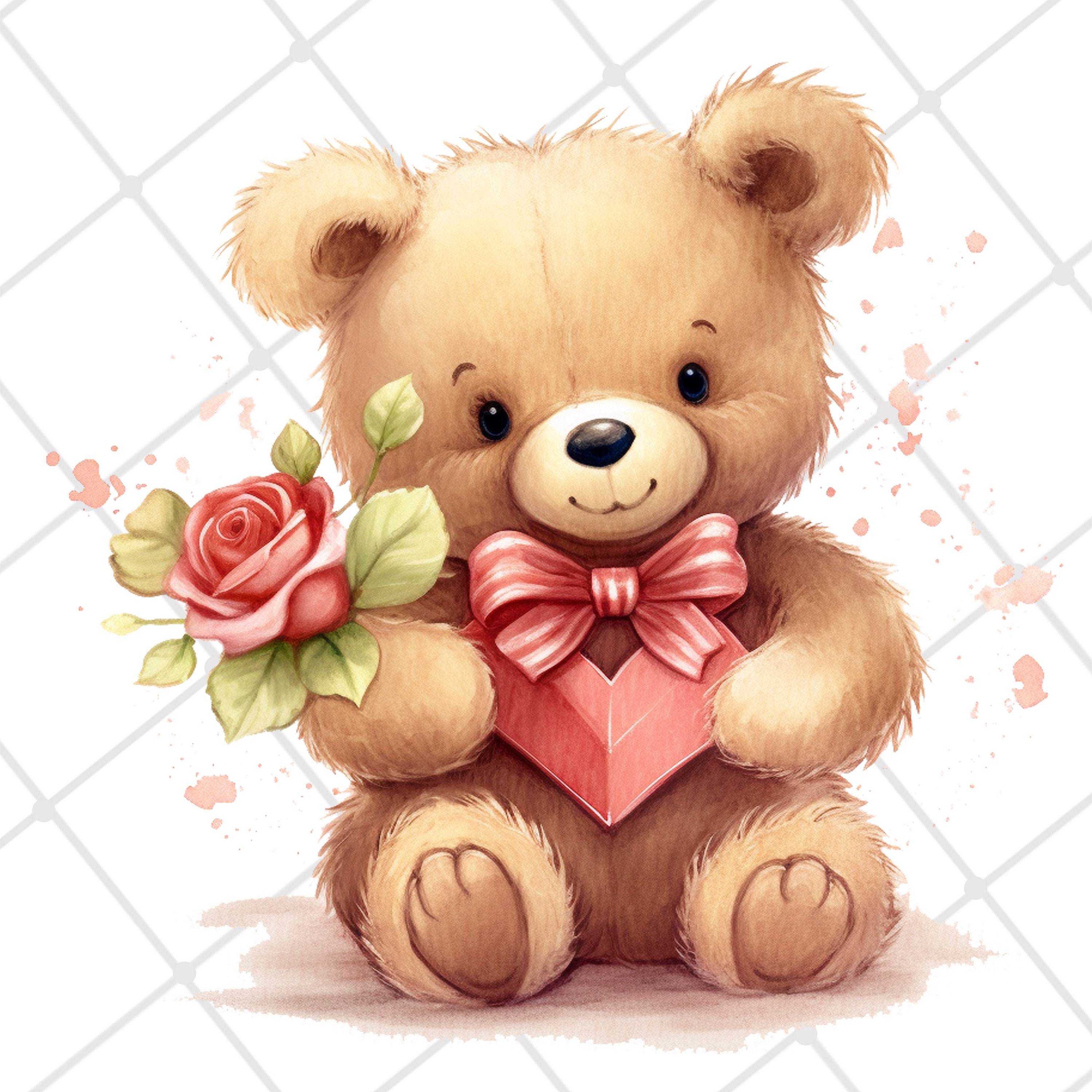 6 Teddy Bear Clipart PNG High Quality Digital Planner Paper - Etsy