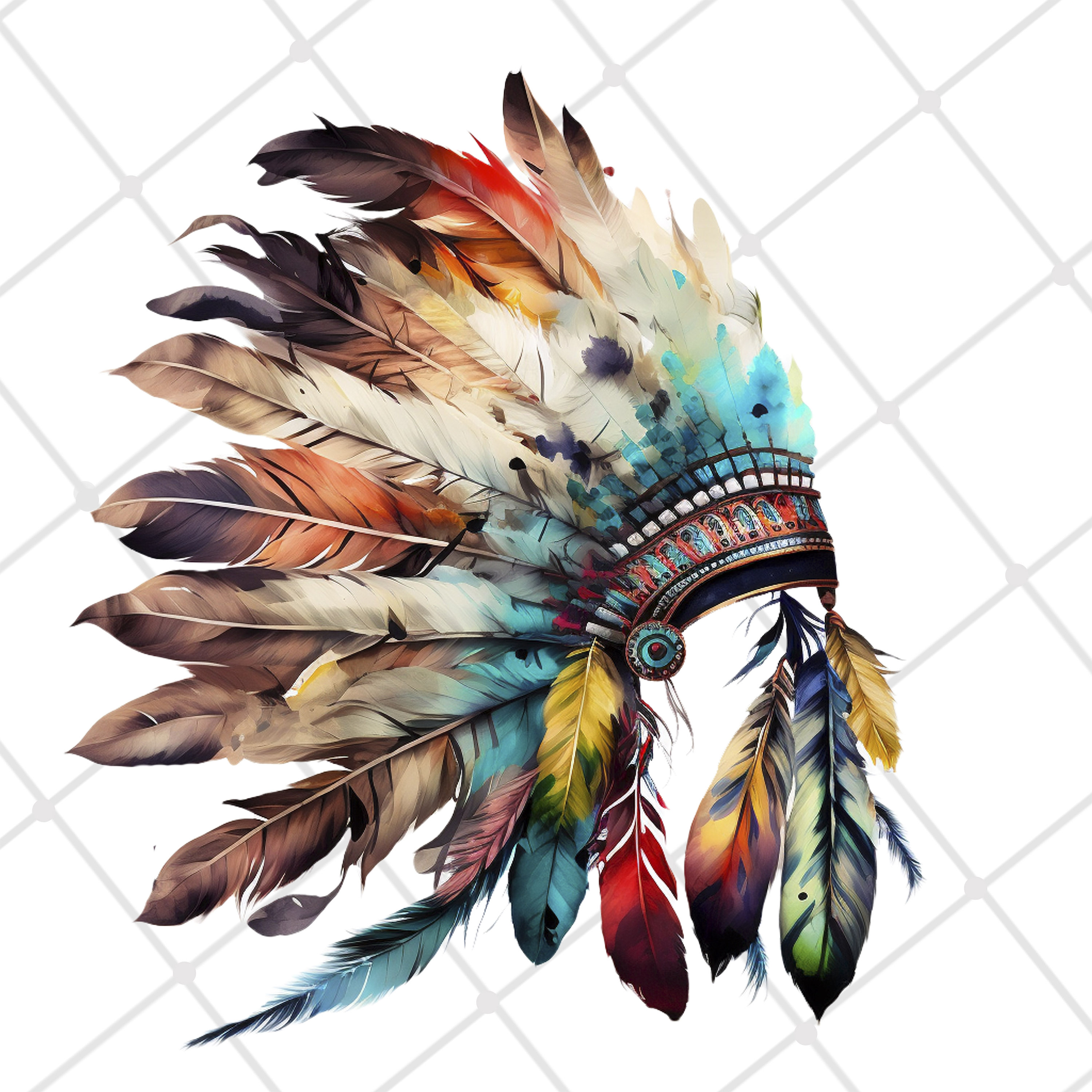 Native American Headdress PNG, Feather Headpiece,headdress Indian PNG ...
