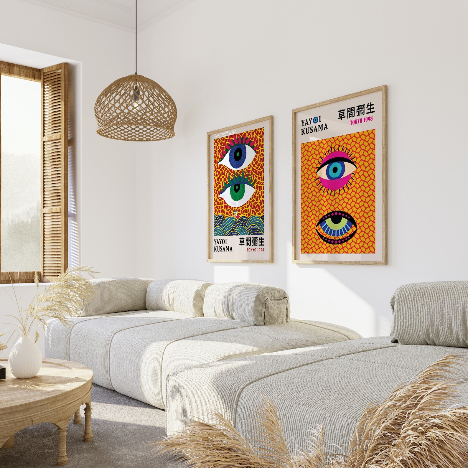 Yayoi Kusama Ocean Eyes Poster Set: Retro Maximalist Art (digital ...