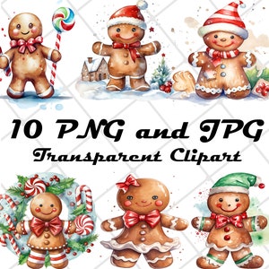 10 Gingerbread Man Clipart, Set1, High Quality, Jpeg and Transparent ...