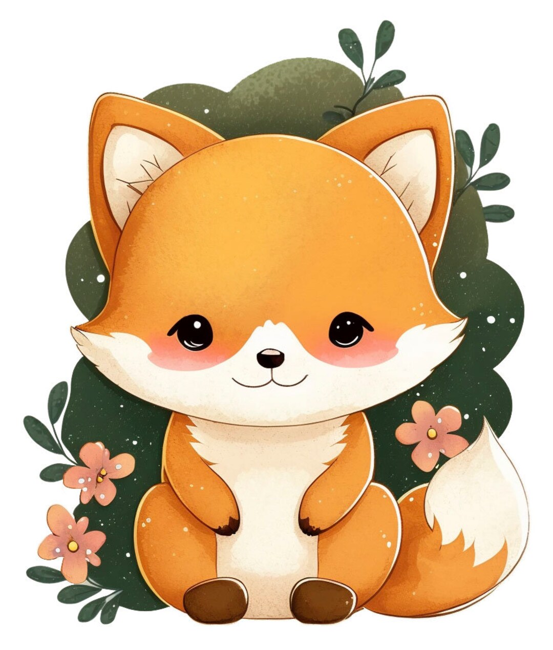 Cute Fox, Wall Painting, T-shirt Design, Mug Design, Downloadable ...