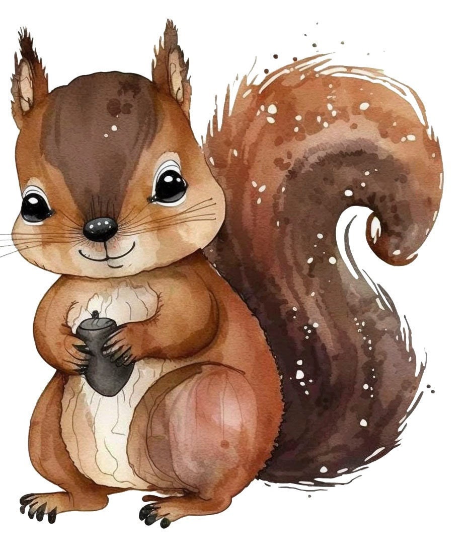 Cute Baby Squirrel, Digital Design, Transparent File Png, Sublimation ...