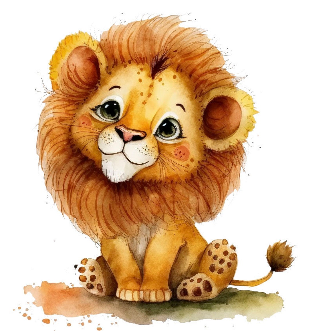 Cute Baby Lion, Transparent File Png, Digital Download, Printable ...