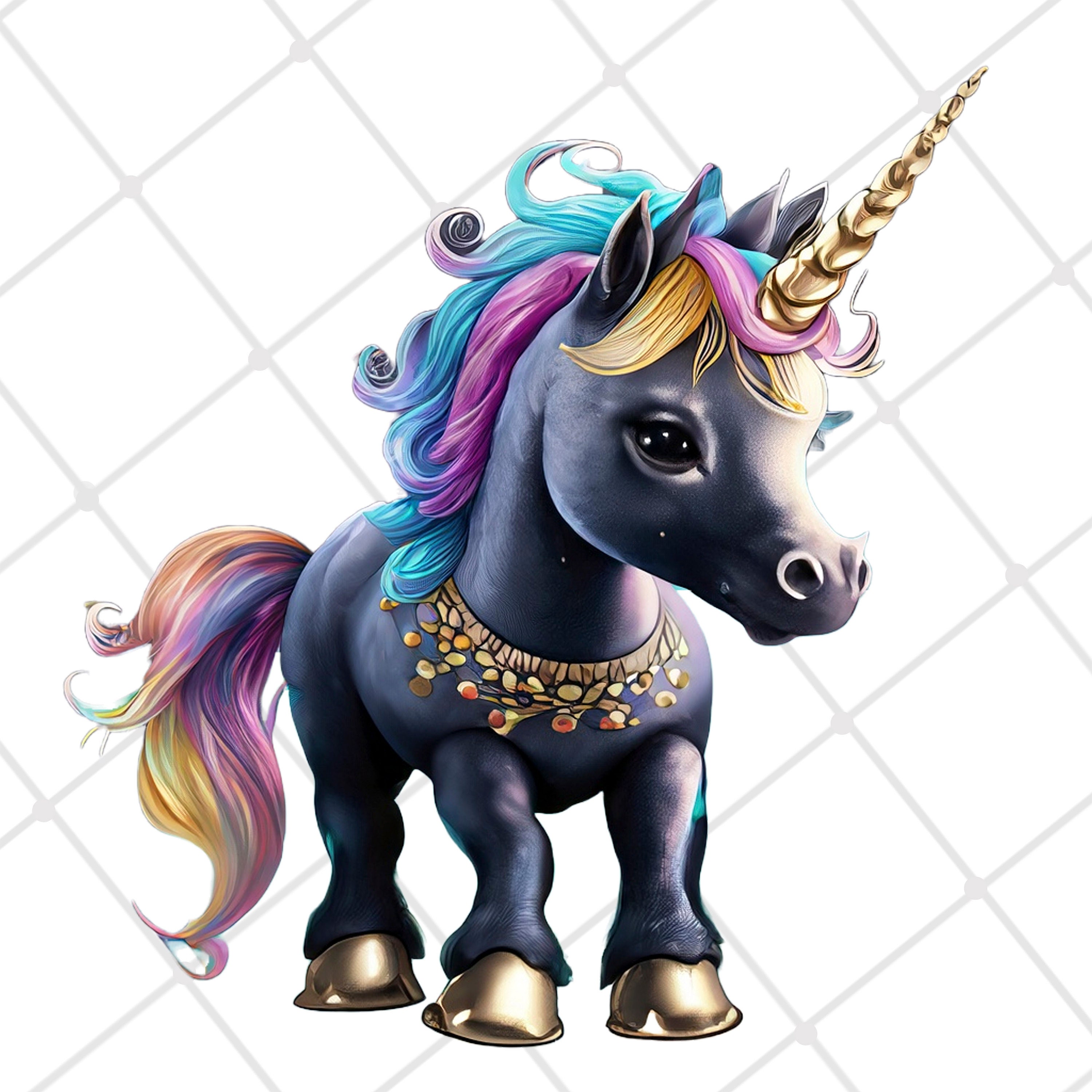 10 Baby Black Unicorn Watercolor Clipart Png Unicorn Сlip - Etsy