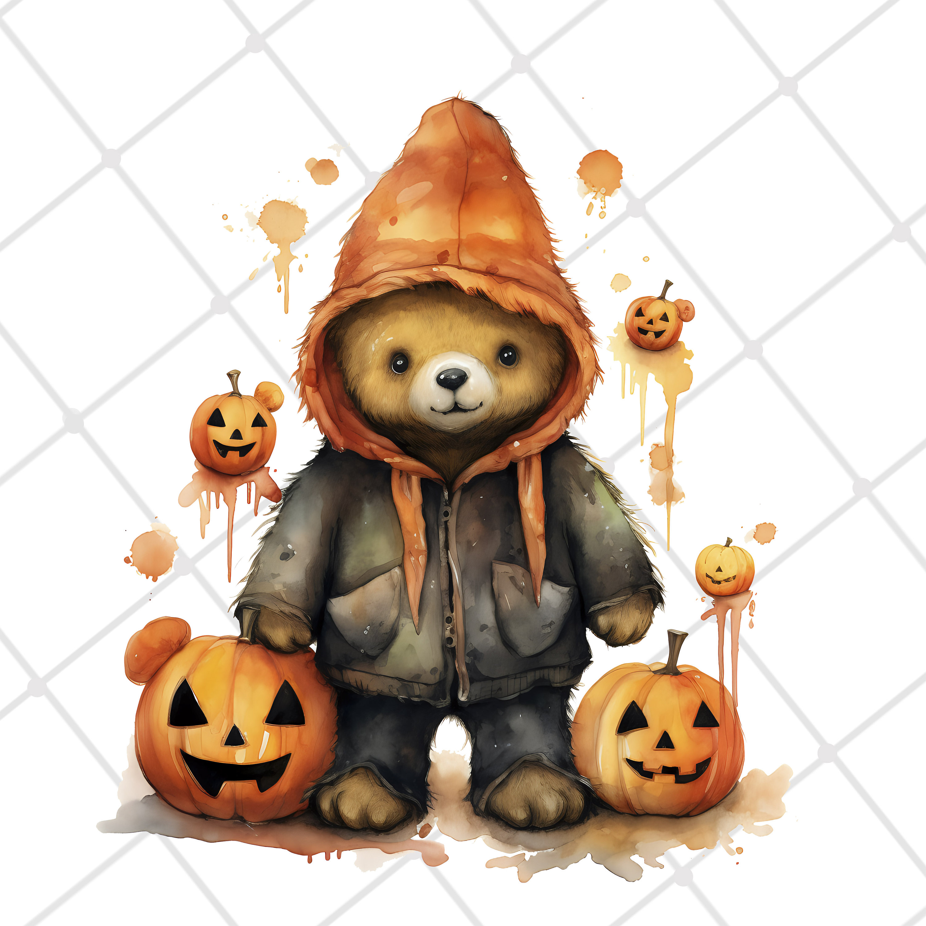 9 Halloween Clipart PNG Teddy Bear Pumpkin Clipart PNG - Etsy