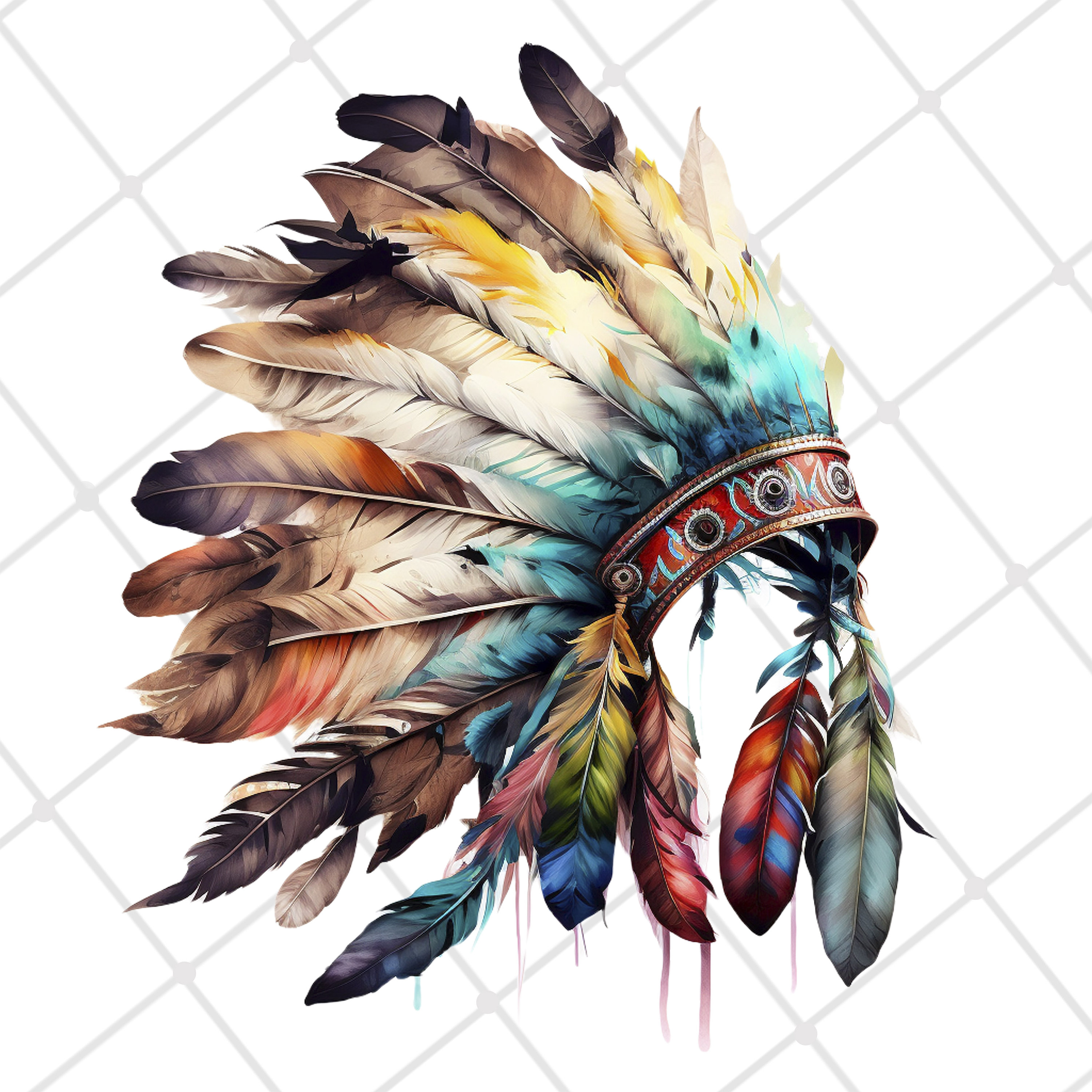 Native American Headdress PNG, Feather Headpiece,headdress Indian PNG ...