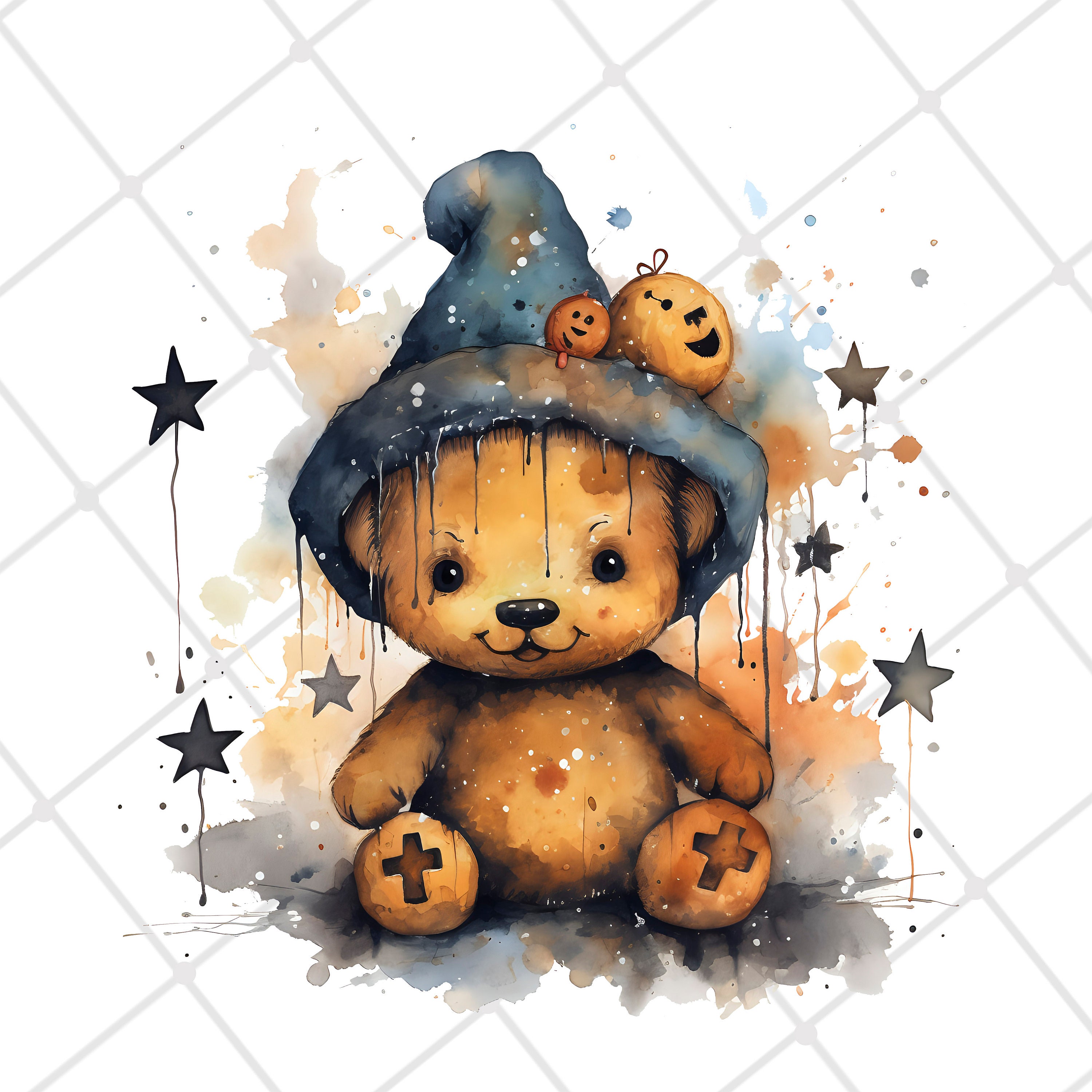 9 Halloween Clipart PNG Teddy Bear Pumpkin Clipart PNG - Etsy