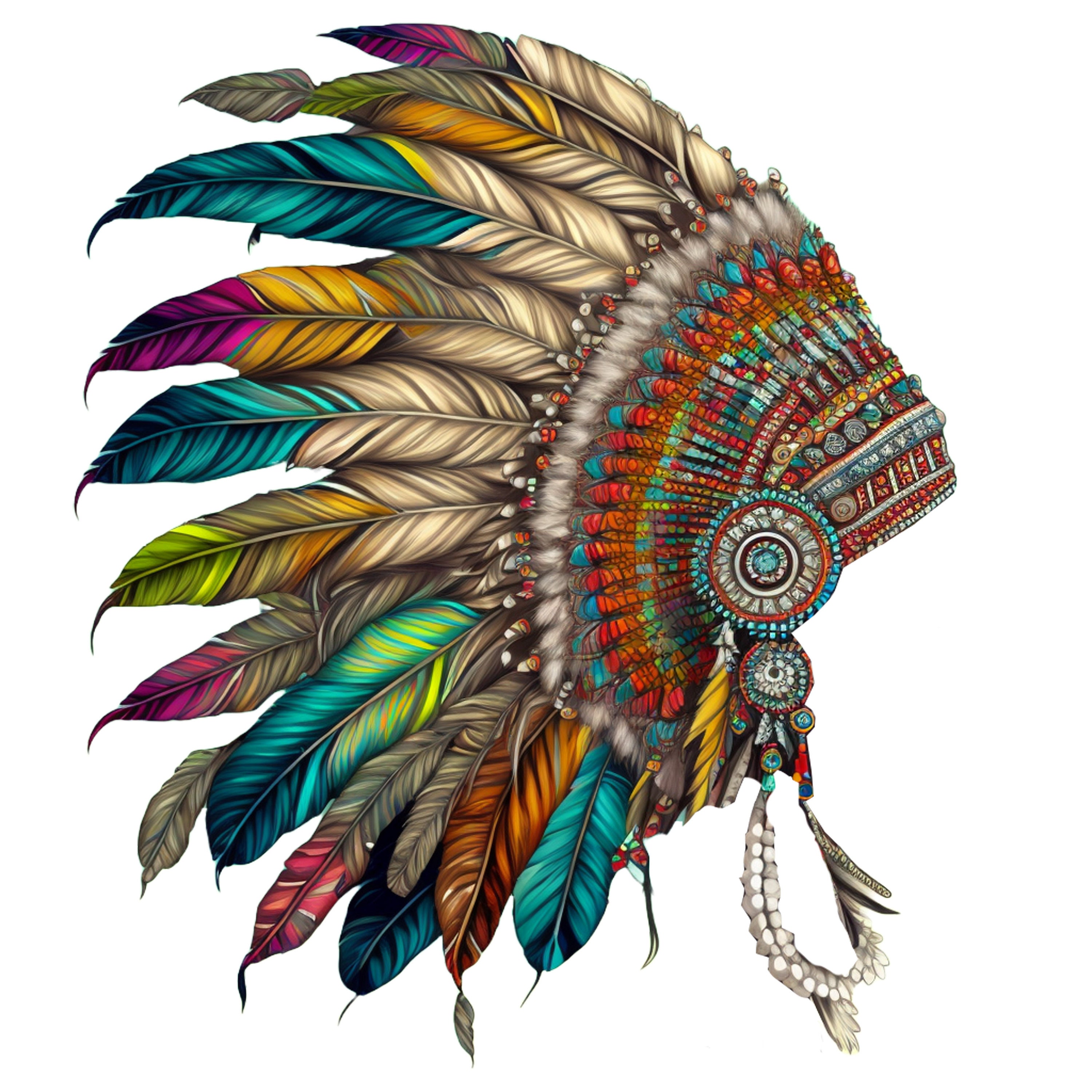 Native American Headdress PNG, Feather Headpiece,headdress Indian PNG ...