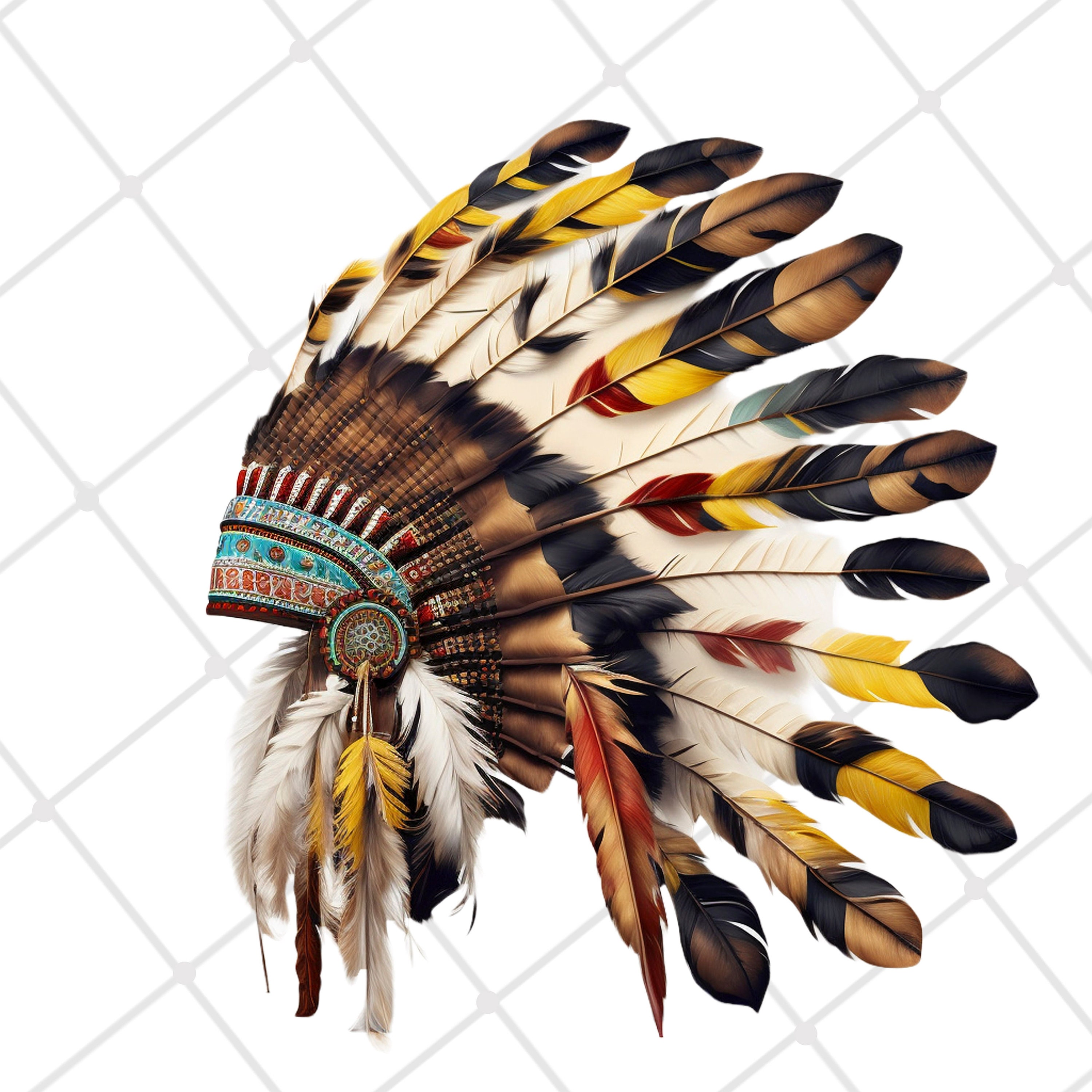 Native American Headdress PNG, Feather Headpiece,headdress Indian PNG ...