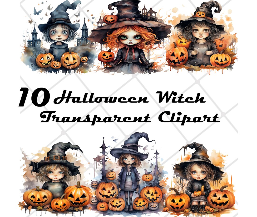 10 Halloween Clipart PNG, Witch Pumpkin Clipart PNG, Pumpkin PNG ...