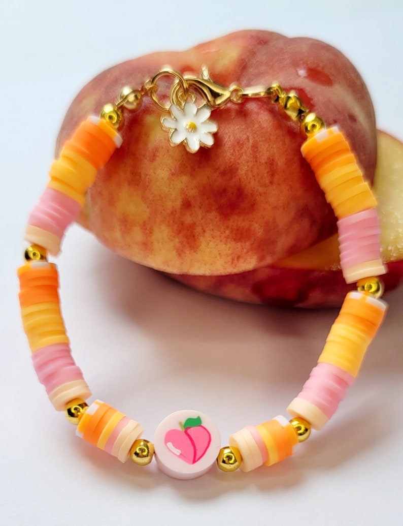 Peachyylexi Peach & Gold Summer Bracelet - Etsy