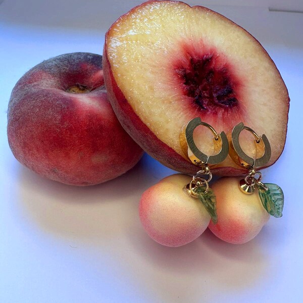 Peach Drop Earrings - Etsy