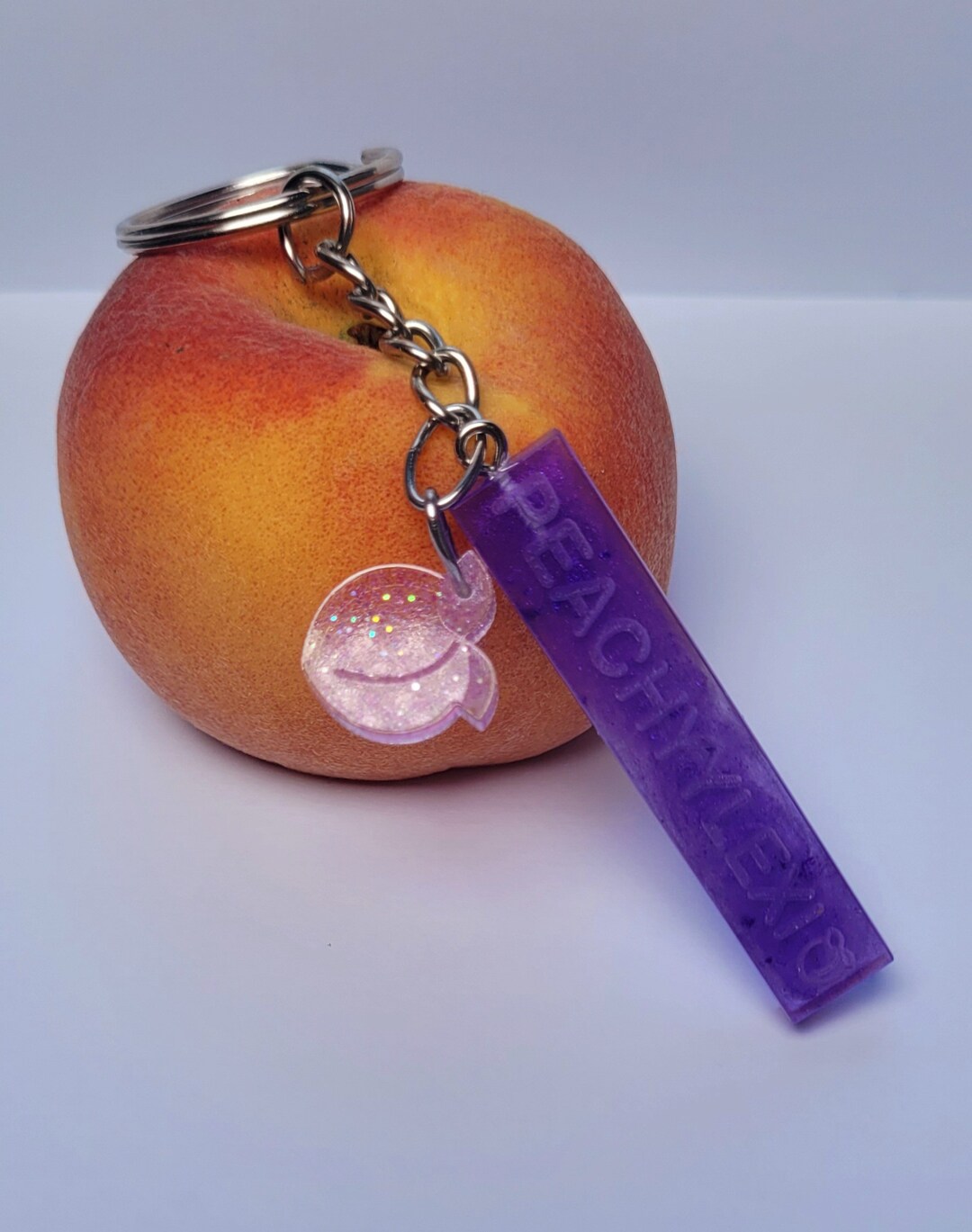 Peachyylexi Purple and Silver Keyring Key Chain Can Be Personalised - Etsy