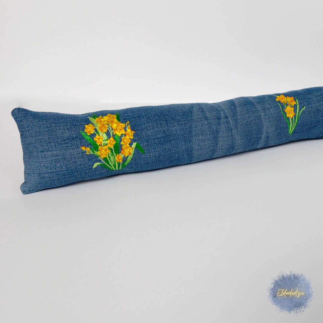 Draft Snakes for Windows. Window Breeze Stopper. Embroidered Narcissus ...