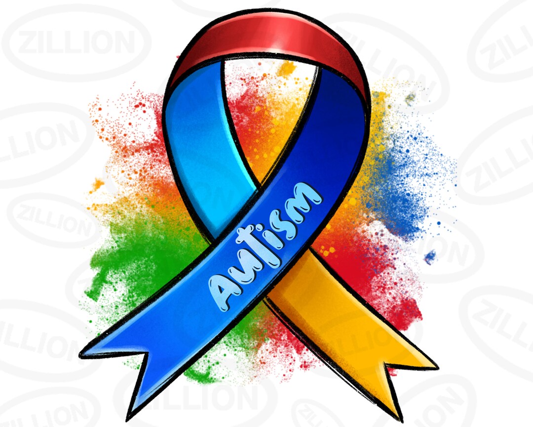 Autism Ribbon Png Sublimation Design Download, Autism Awareness Png ...